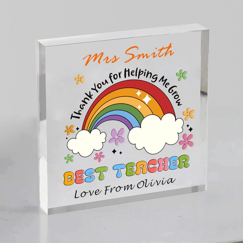 Personalized Teacher Gifts Thank You Gifts for Women Men Acrylic Plaque ...