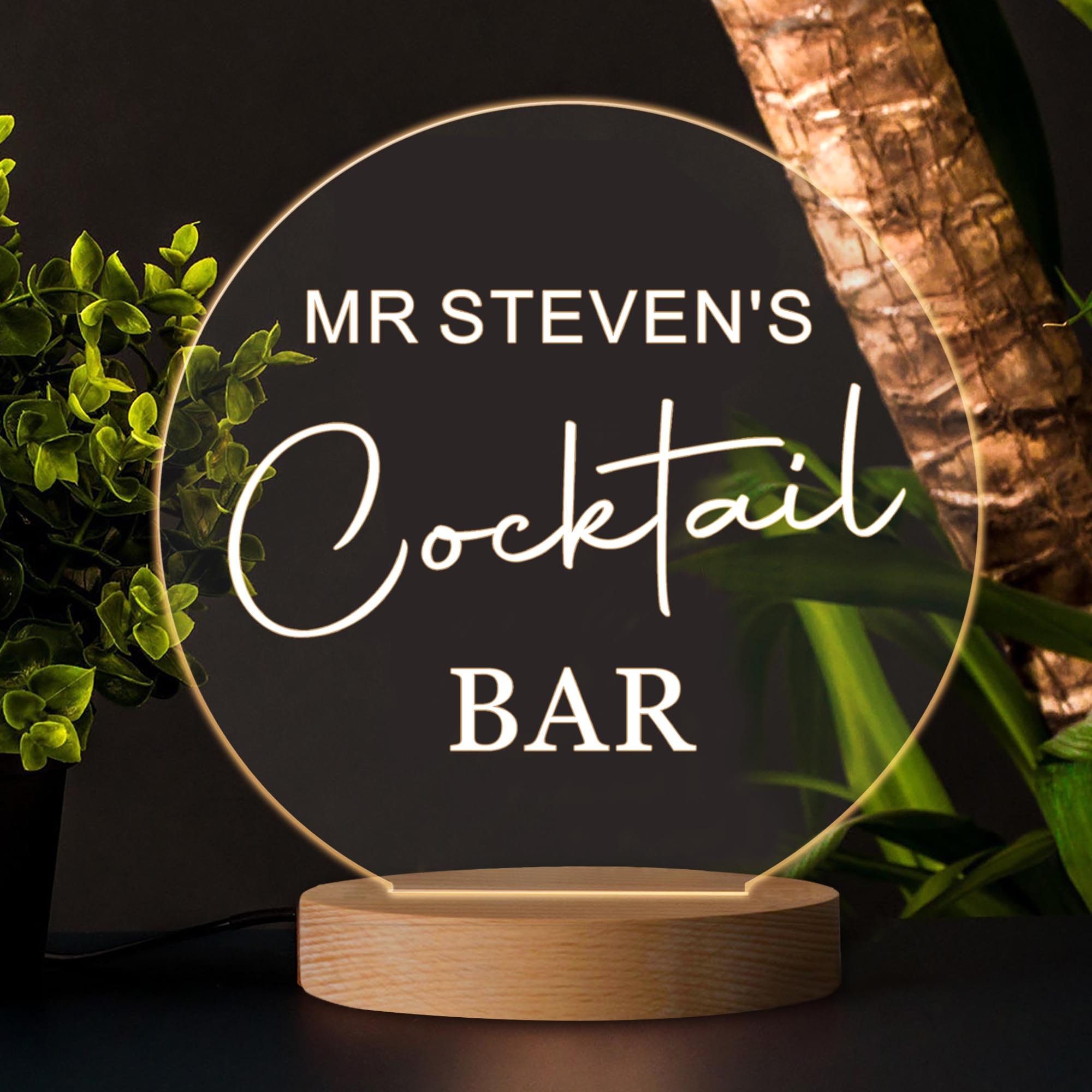 Personalized Home Bar LED Desk Table Lamp Night Light Custom - Etsy