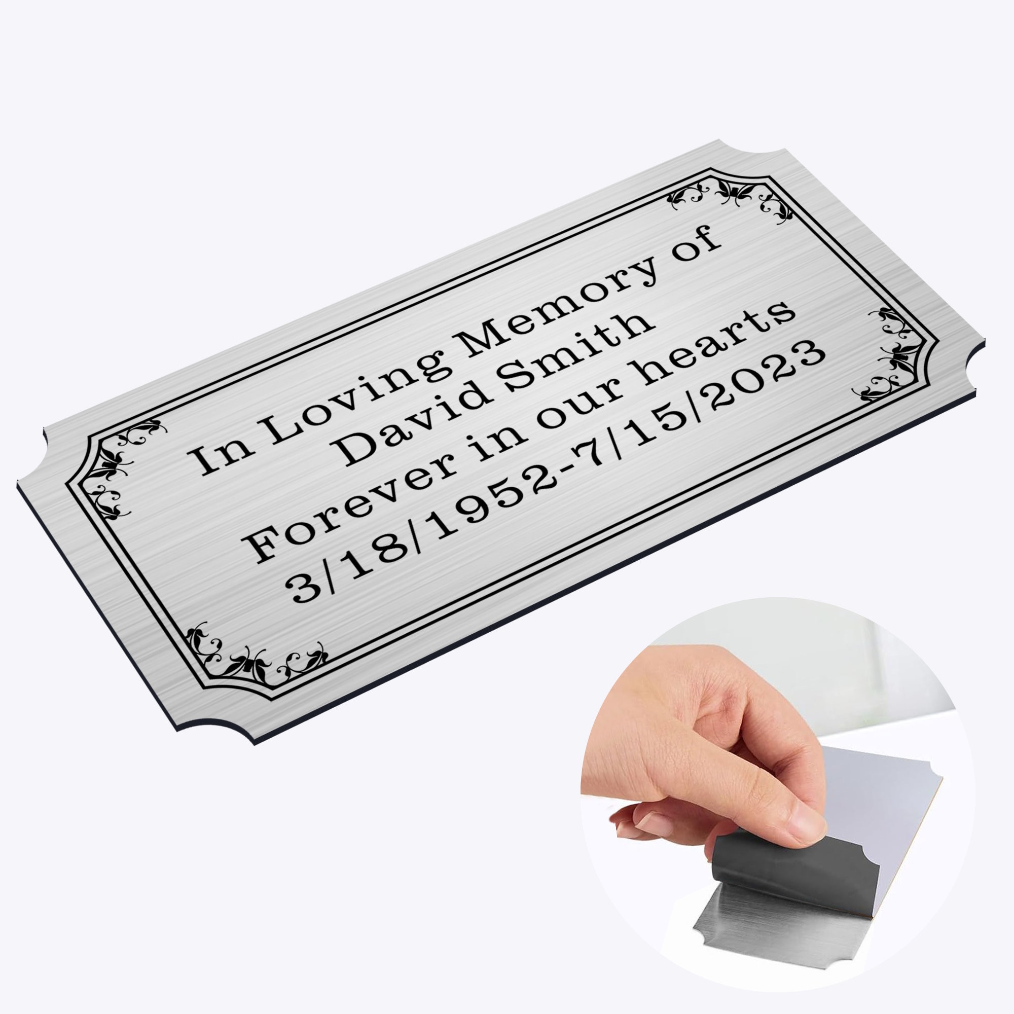 Engraved Name Plate Personalized Memorial Plaques for Doors Urns Solid ...