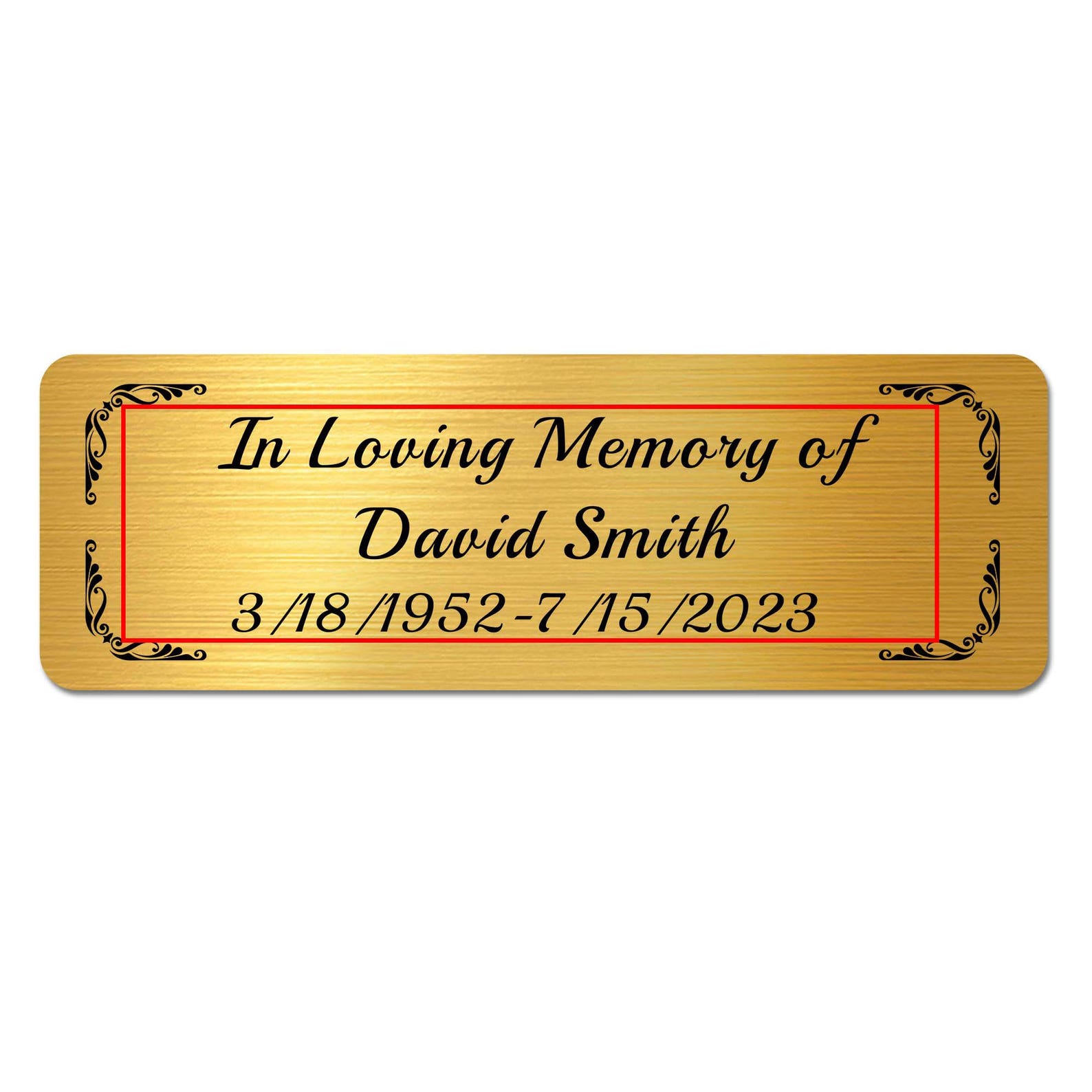 Engraved Name Plates Personalized Memorial Plaques for Doors Urn Name ...