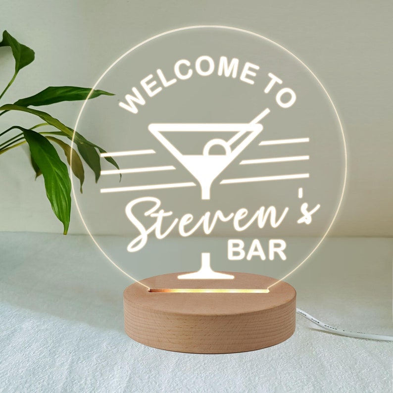 Personalized Home Bar LED Desk Table Lamp Night Light Custom Gifts for ...