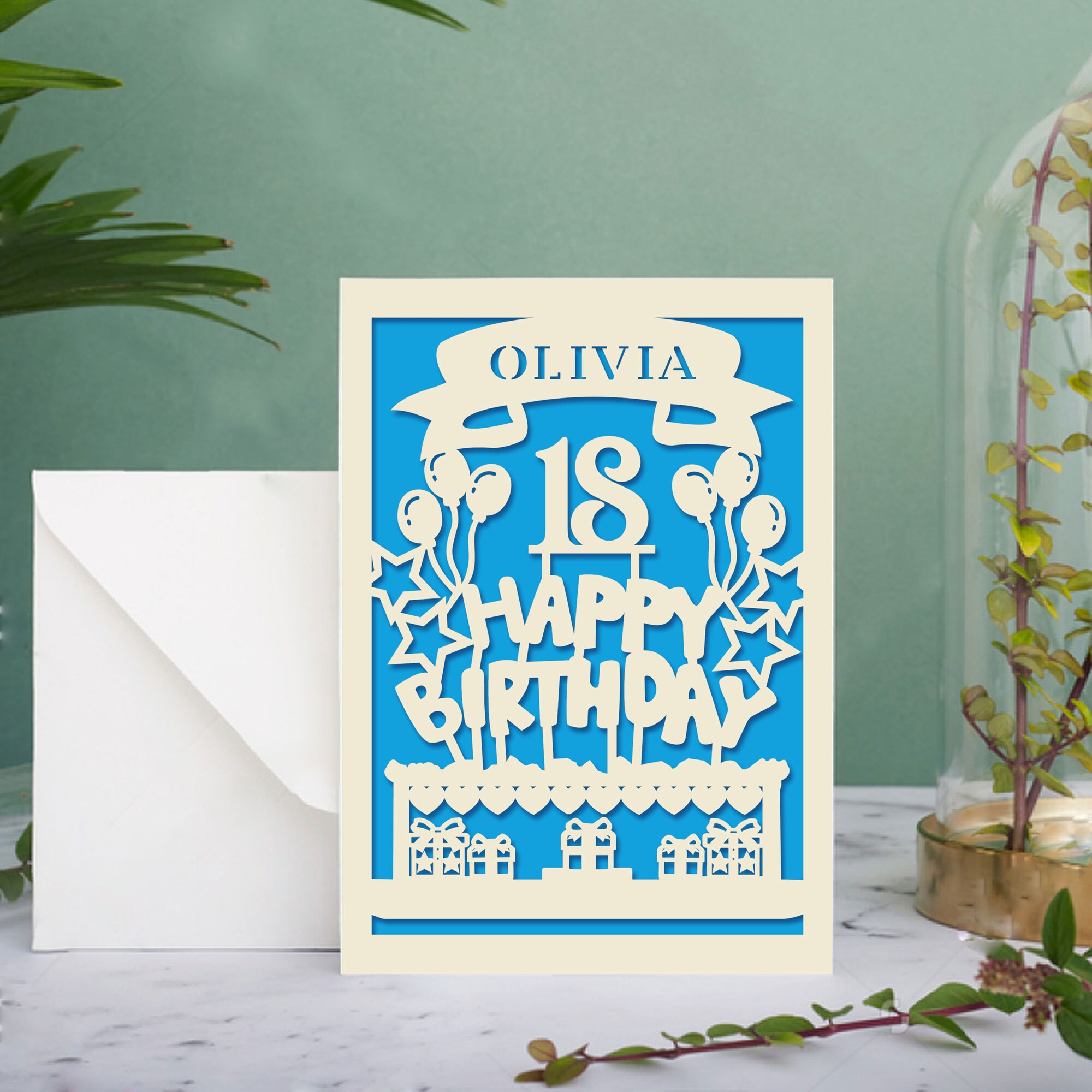 Personalized Happy Birthday Card Paper Cut Happy Birthday Card - Etsy
