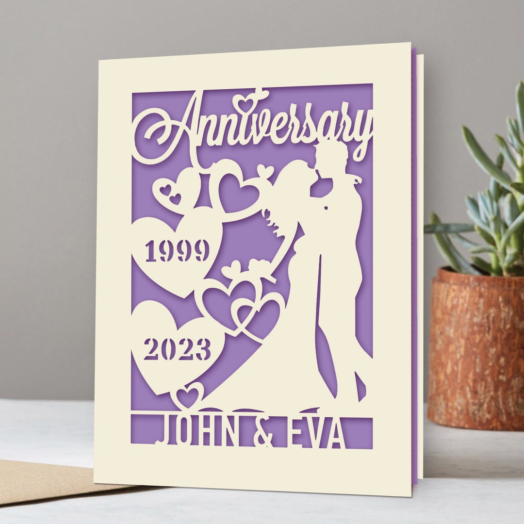 Personalized Anniversary Card With Couples Names Customized Happy ...