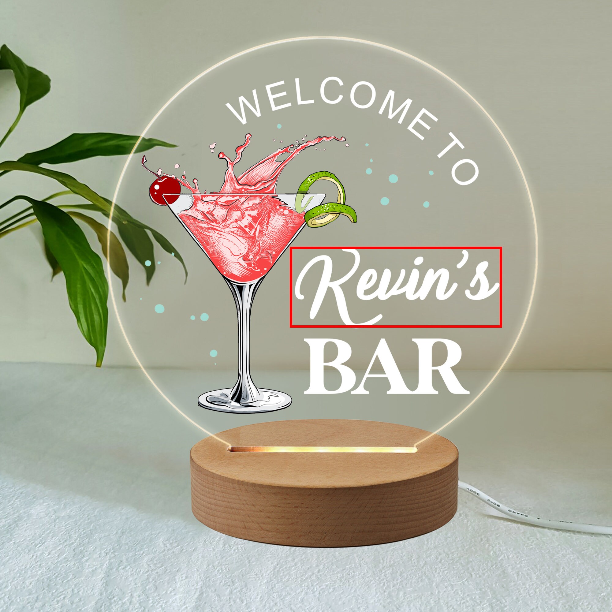 Personalized Home Bar LED Desk Table Lamp Night Light Custom Gifts for ...