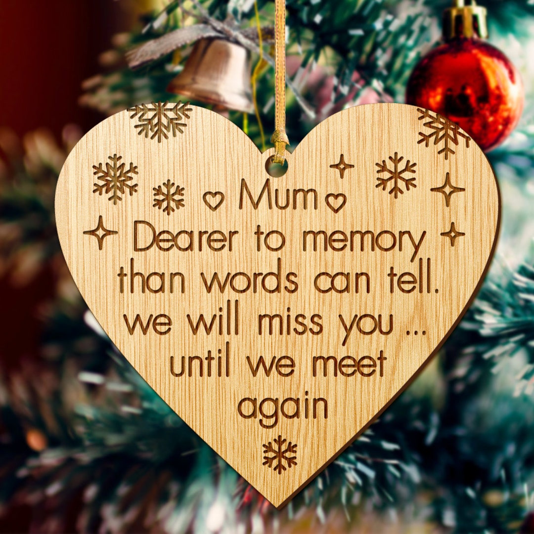 Personalized Memory Christmas Tree Ornaments in 3mm Wood Remembrance ...