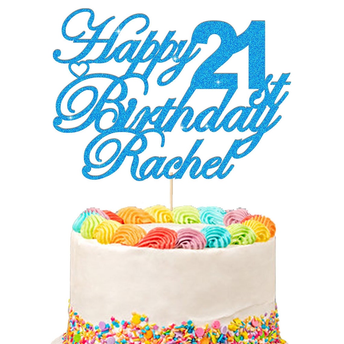 Personalized Happy Birthday Cake Topper Custom Cake Decoration | Etsy