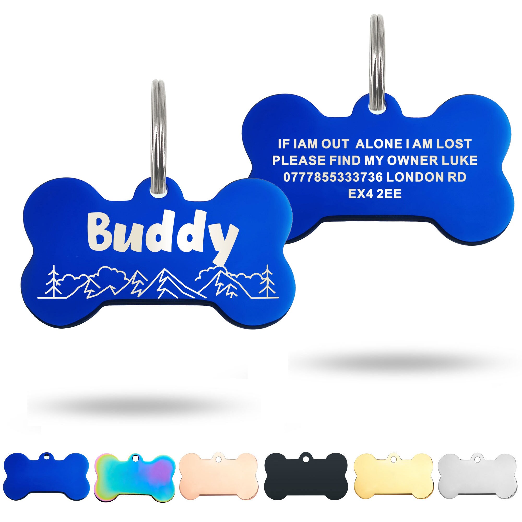 Stainless Steel Pet ID Tags Personalized Dog Tags and Cat Tags Engraved ...