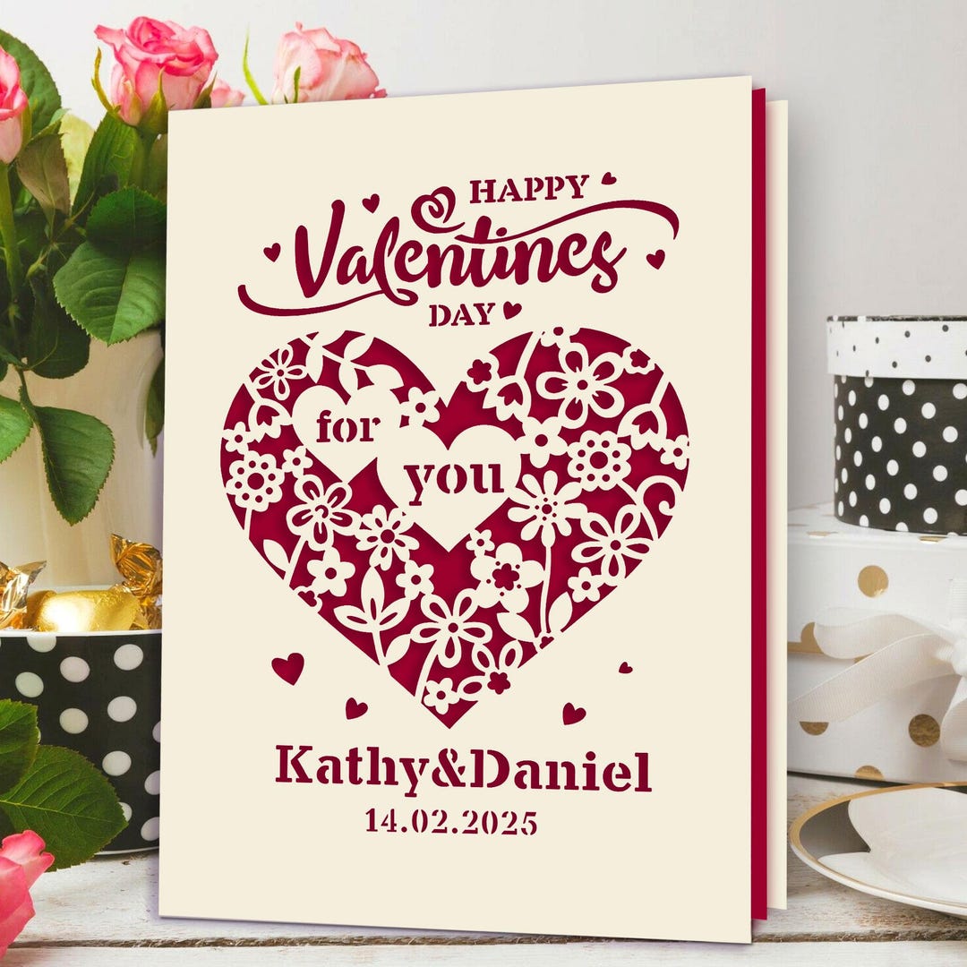 Personalized Valentines Day Cards for Him Her Valentines Day Gifts With ...