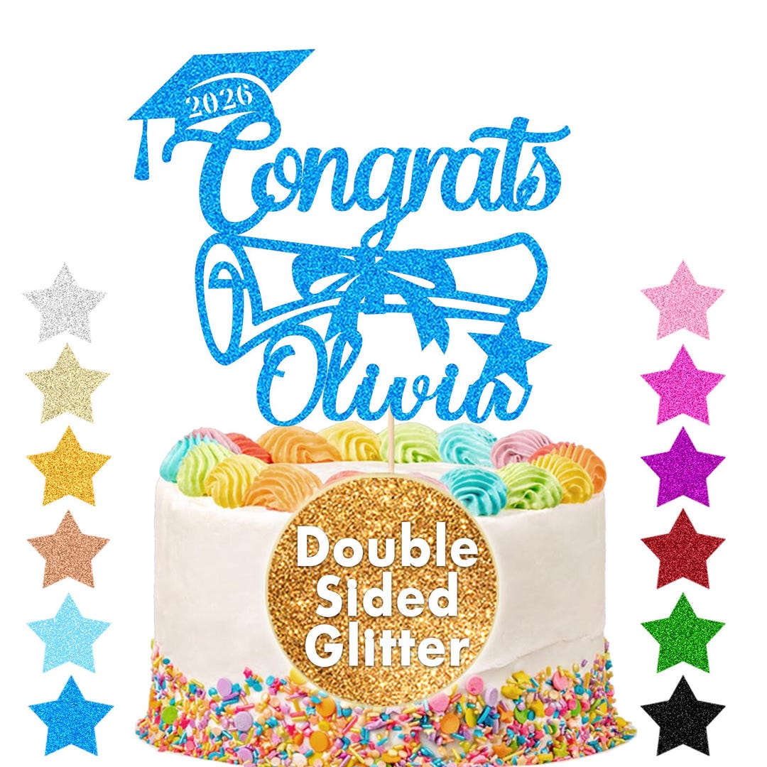 Personalised Congrats Cake Topper Graduation Congratulation Cake ...