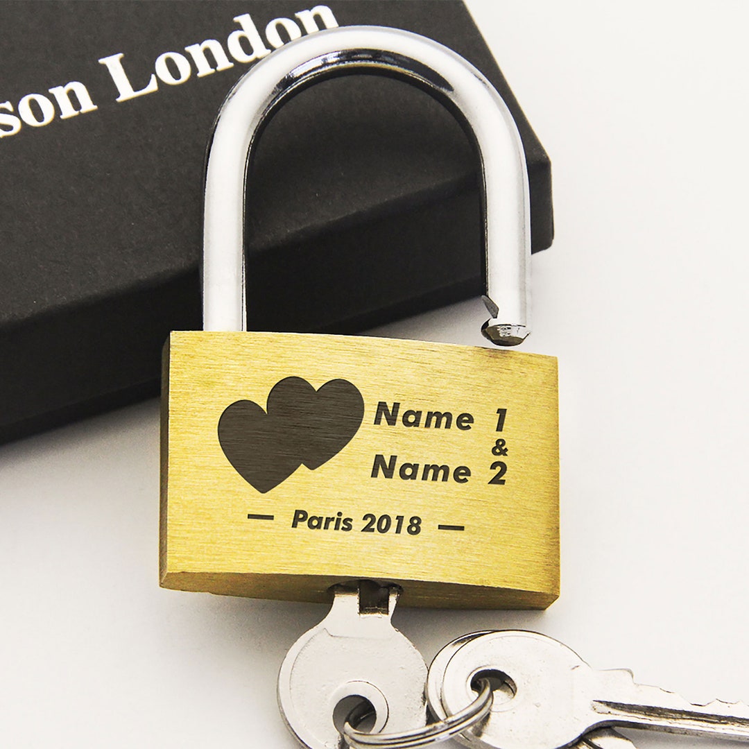 Personalized Padlock Wedding Annivesary Gift Present Ctsom Love Lock ...