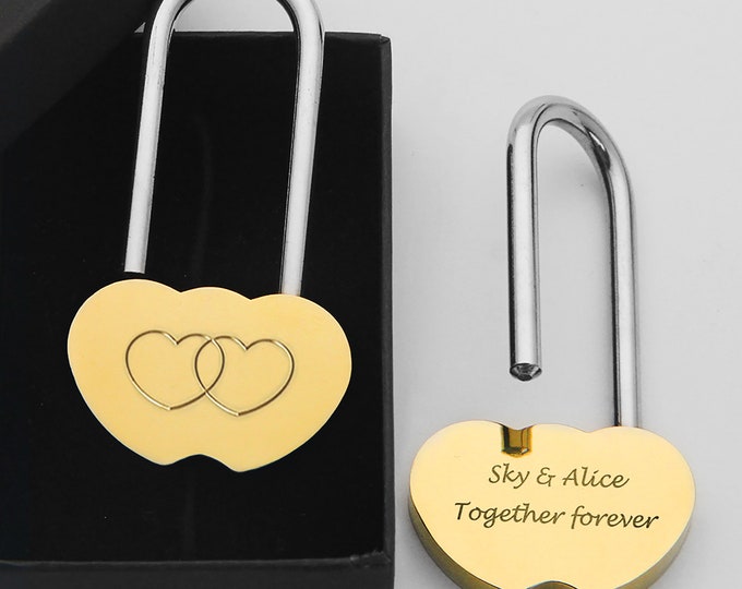 Personalized Engraved Love Padlock, Couples Gifts, Valentines Day Gifts ...