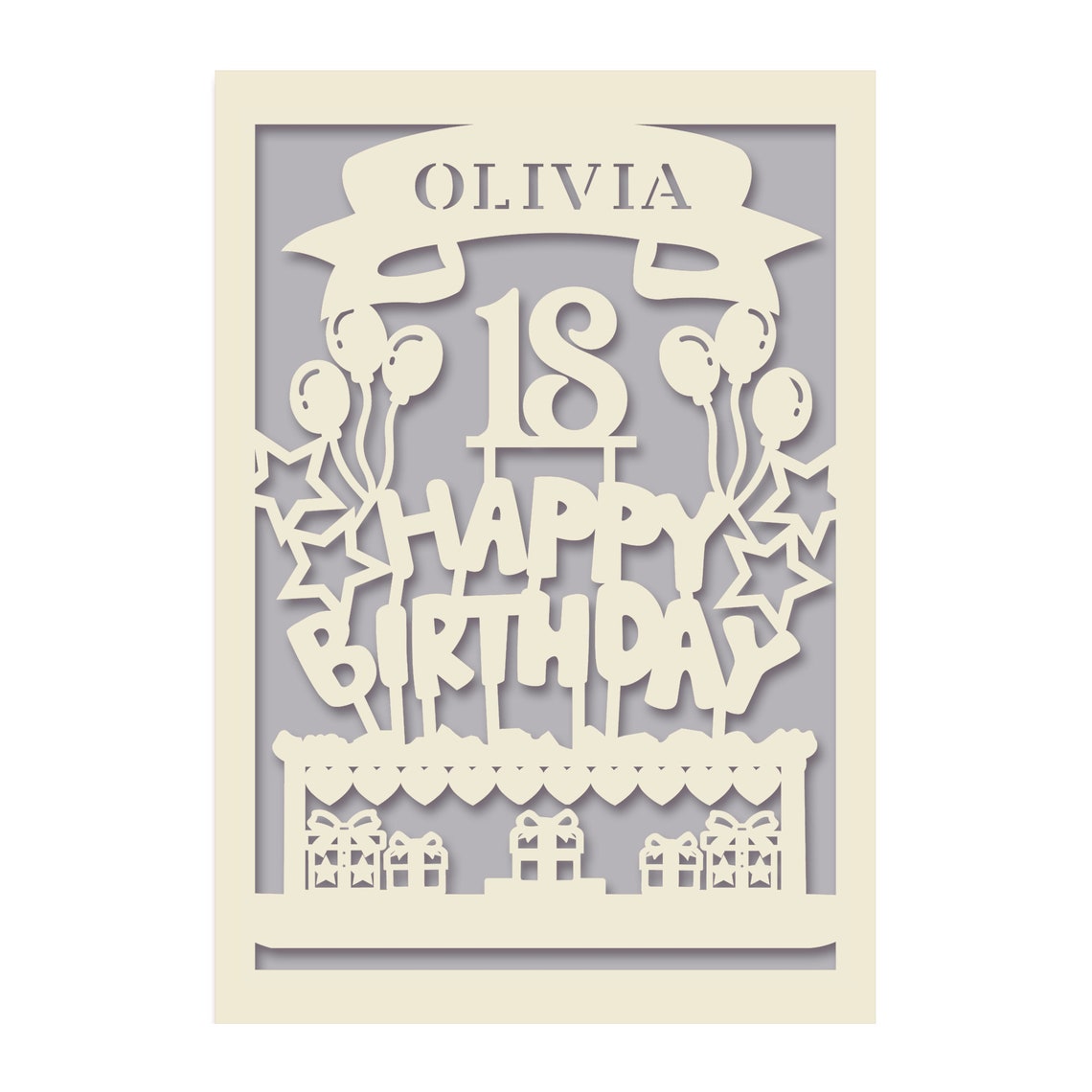 Personalized Happy Birthday Card Paper Cut Happy Birthday Card - Etsy