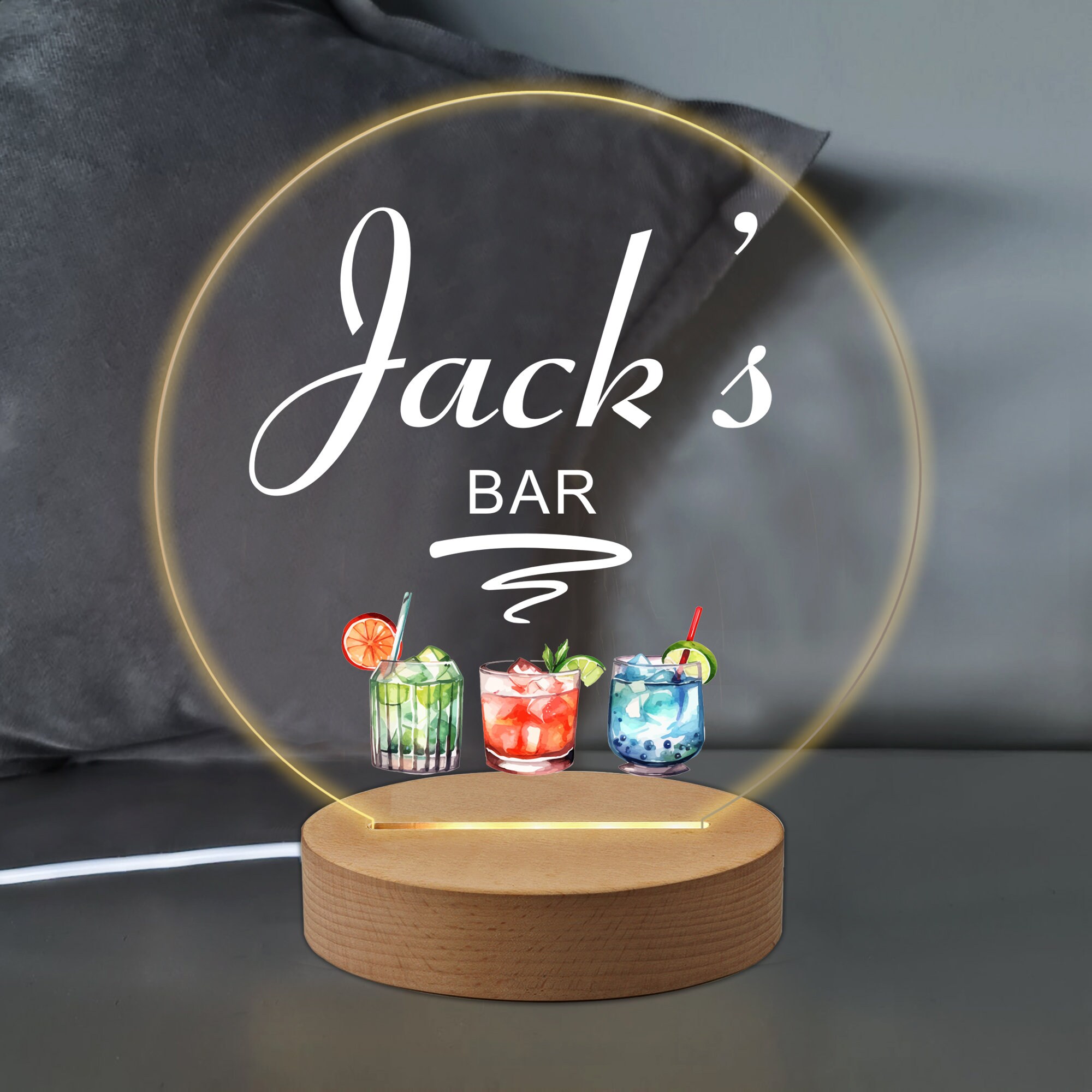 Personalized Home Bar LED Desk Table Lamp Night Light Custom Gifts for ...