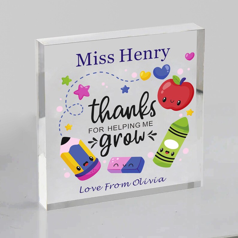 Personalized Teacher Gifts Thank You Gifts for Women Men Acrylic Plaque ...