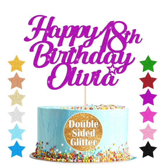 Personalized Happy Birthday Cake Topper Custom Birthday Cake - Etsy