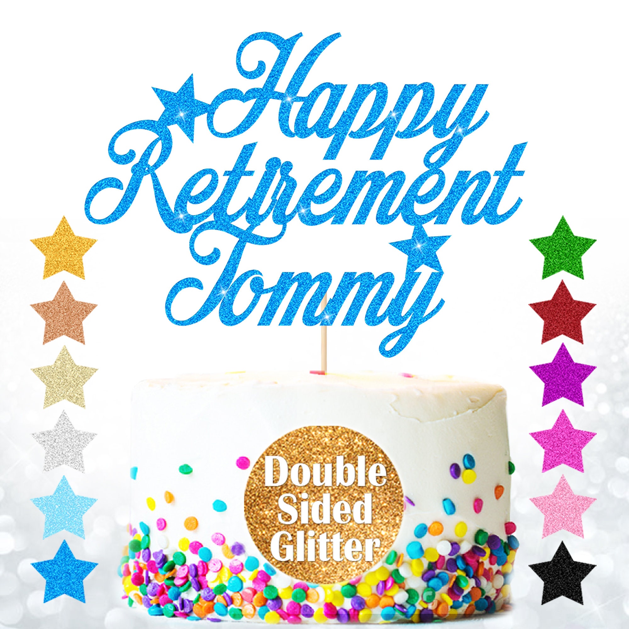 Personalized Happy Retirement Cake Topper Custom Any Name Retirement ...