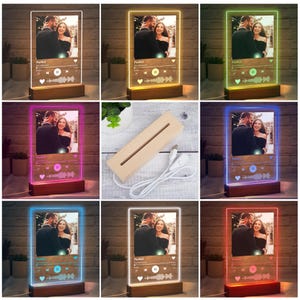 Personalized Song Plaque With LED Wood Base Customized Acrylic Plaque ...