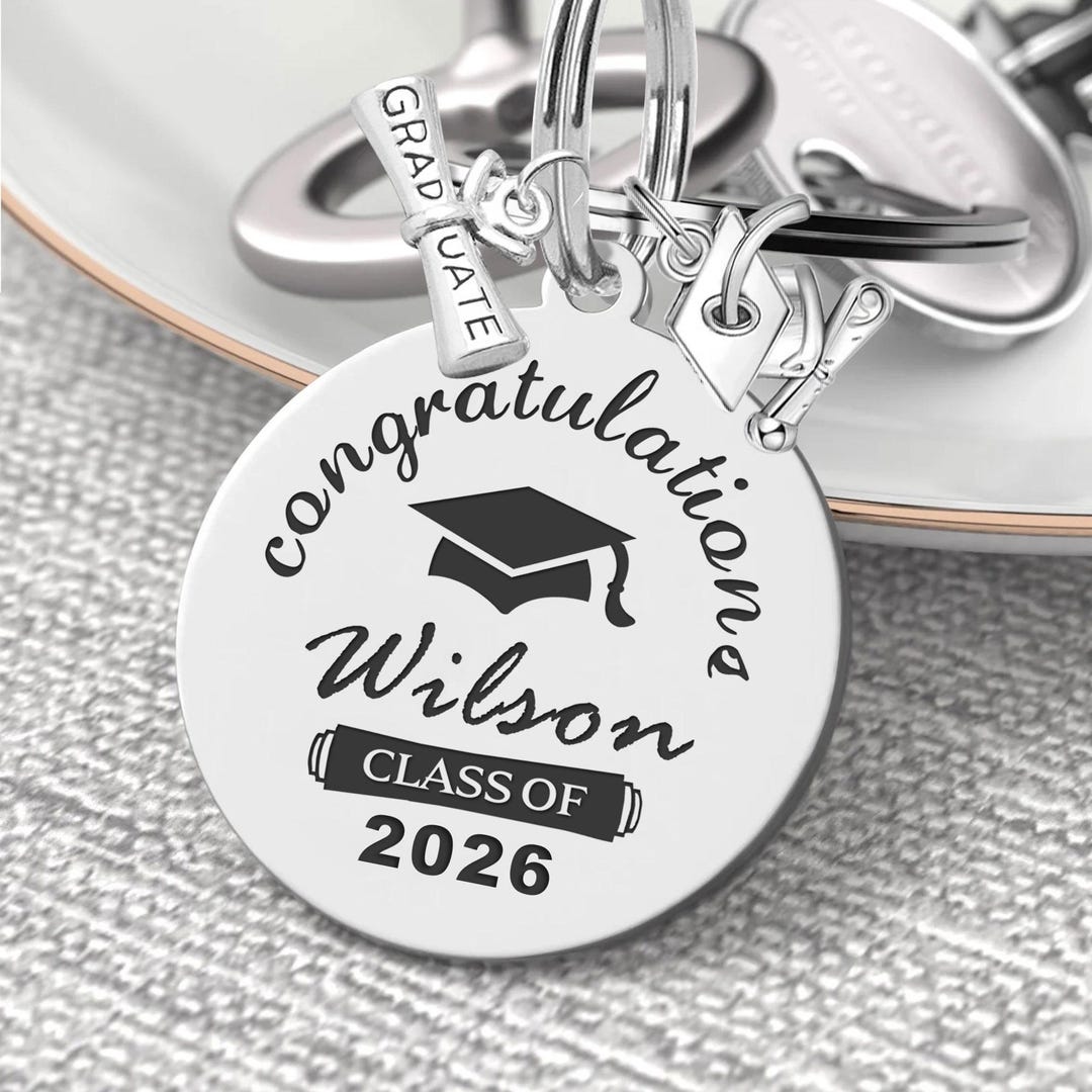 Personalized Graduation Gifts Keychain for Her Him Class of 2026 ...