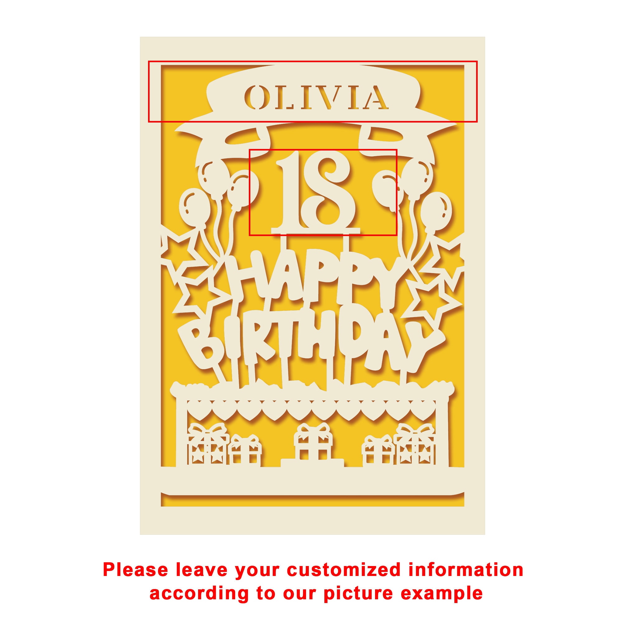 Personalized Happy Birthday Card Paper Cut Happy Birthday Card - Etsy