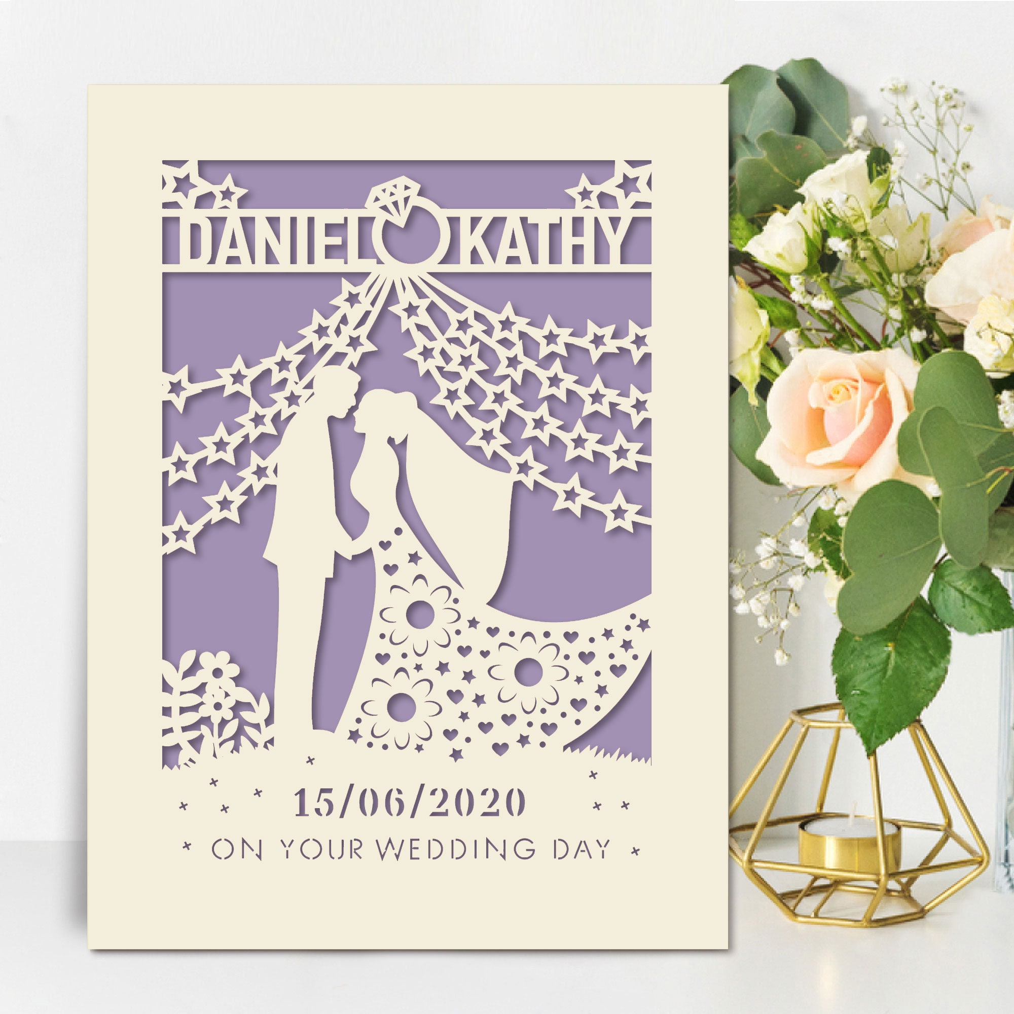 Personalized Wedding Card With New Couple Design Custom - Etsy