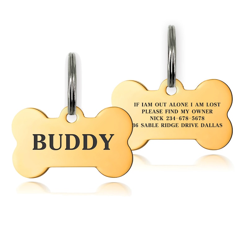 Engraved Stainless Steel Dog ID Tags Personalized Dog Tags - Etsy