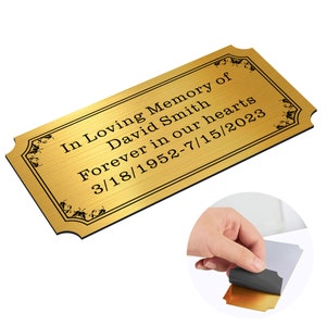 Engraved Name Plate Personalized Memorial Plaques for Doors Urns Solid ...