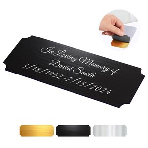 Engraved Name Plate Personalized Memorial Plaques for Doors Urns Solid ...