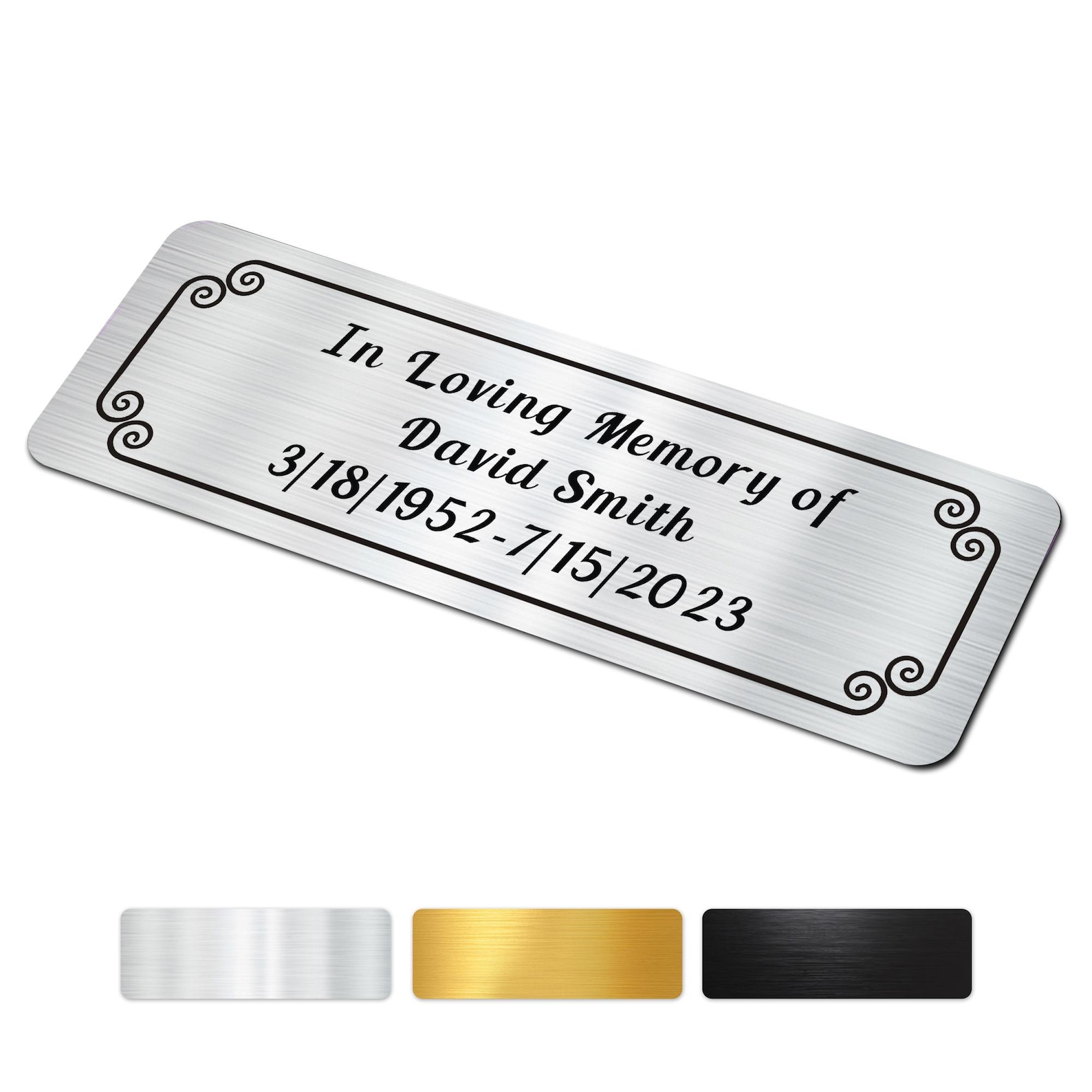 Engraved Name Plates for Urns 1" X 3" Custom Plaque Trophy Plates ...
