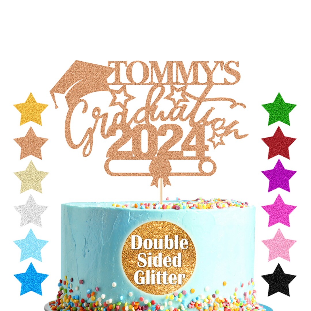 Personalized Cake Topper Custom Congrats Graduation Hat Student Class ...