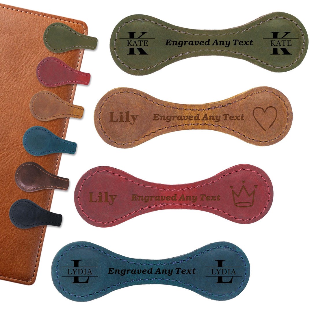 Custom Leather Magnetic Bookmarks Clip Personalized Magnetic Book Marks ...
