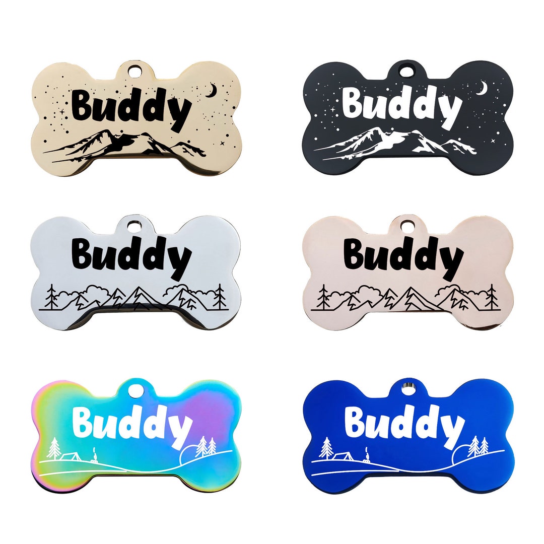 Stainless Steel Pet ID Tags Personalized Dog Tags and Cat Tags Engraved ...