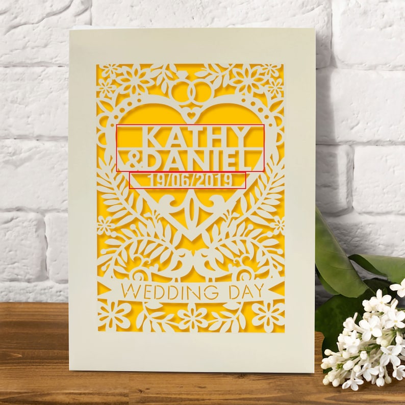 Personalized Wedding Card Custom Wedding Gift With Names and - Etsy