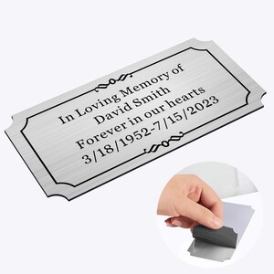 Engraved Name Plate Personalized Memorial Plaques for Doors Urns Solid ...