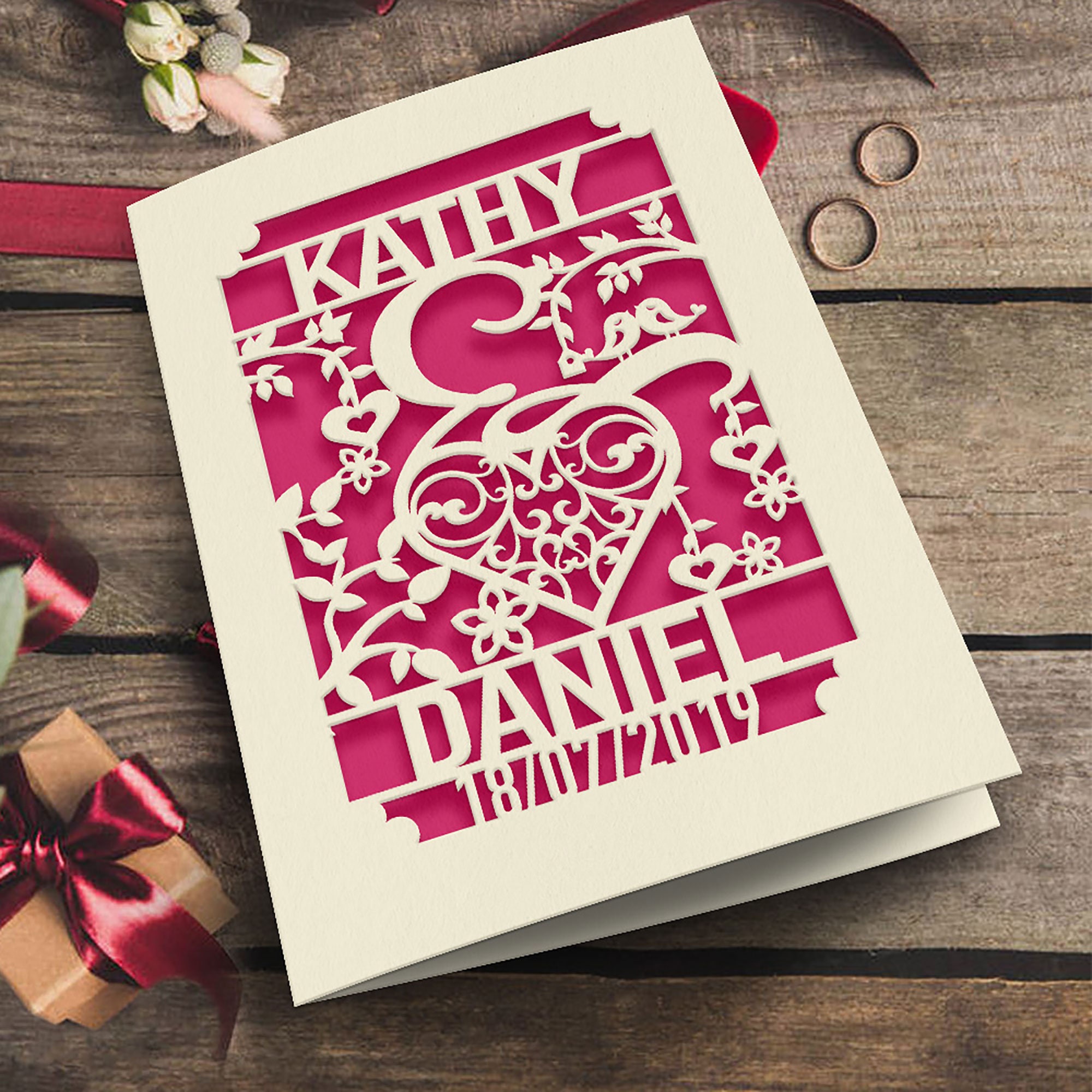 Personalized Wedding Card Custom Wedding Gift Engraved - Etsy