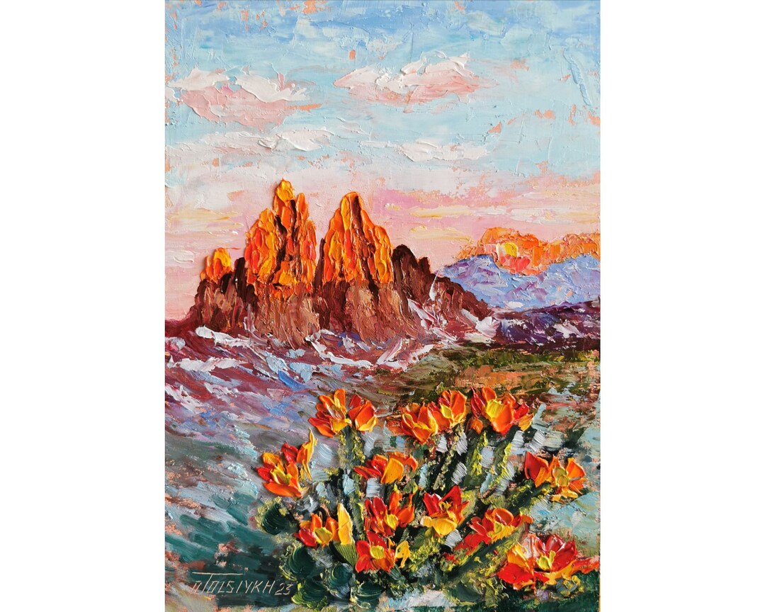 Red Canyon Painting Colorado Original Art Mountain Landscape Wall Art ...