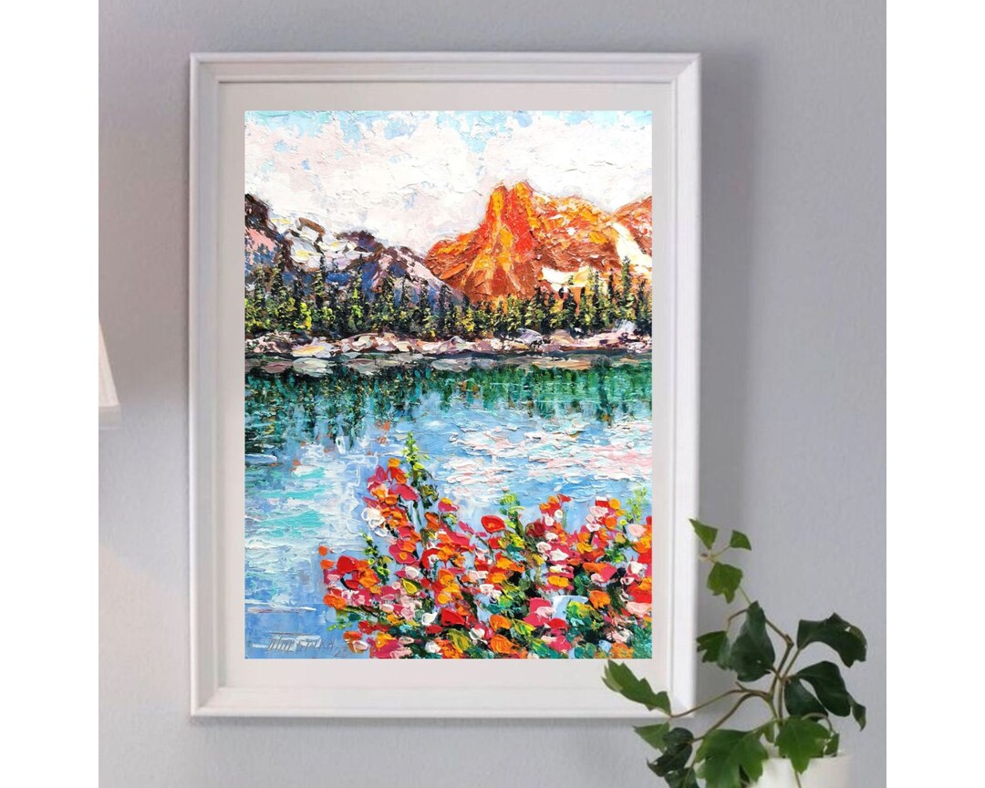 Red Rock Oil Painting Canyon Original Art Sierra Nevada Landscape Wall ...