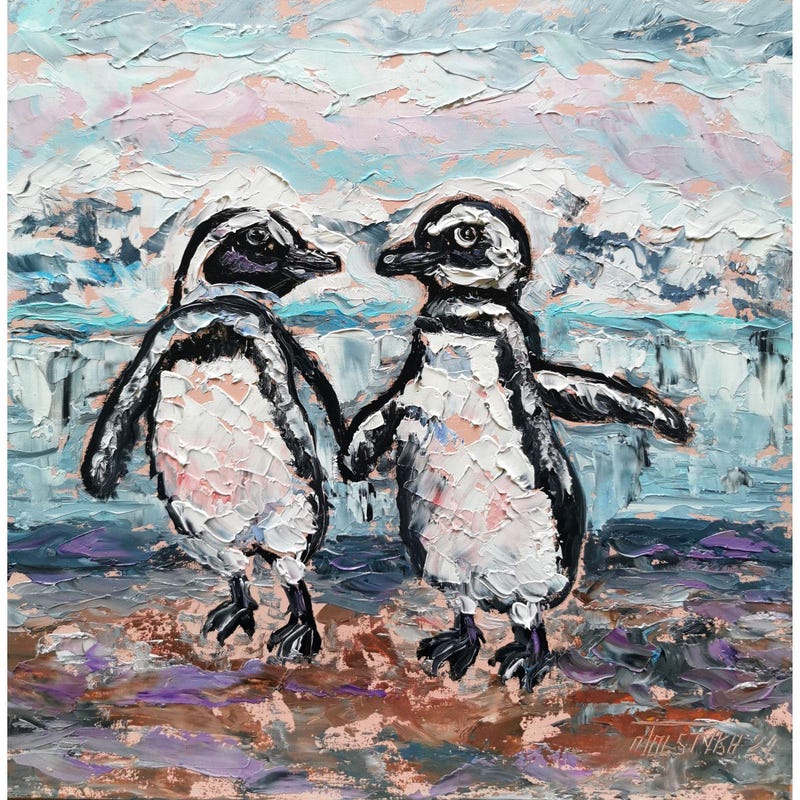 Penguin Painting - Etsy
