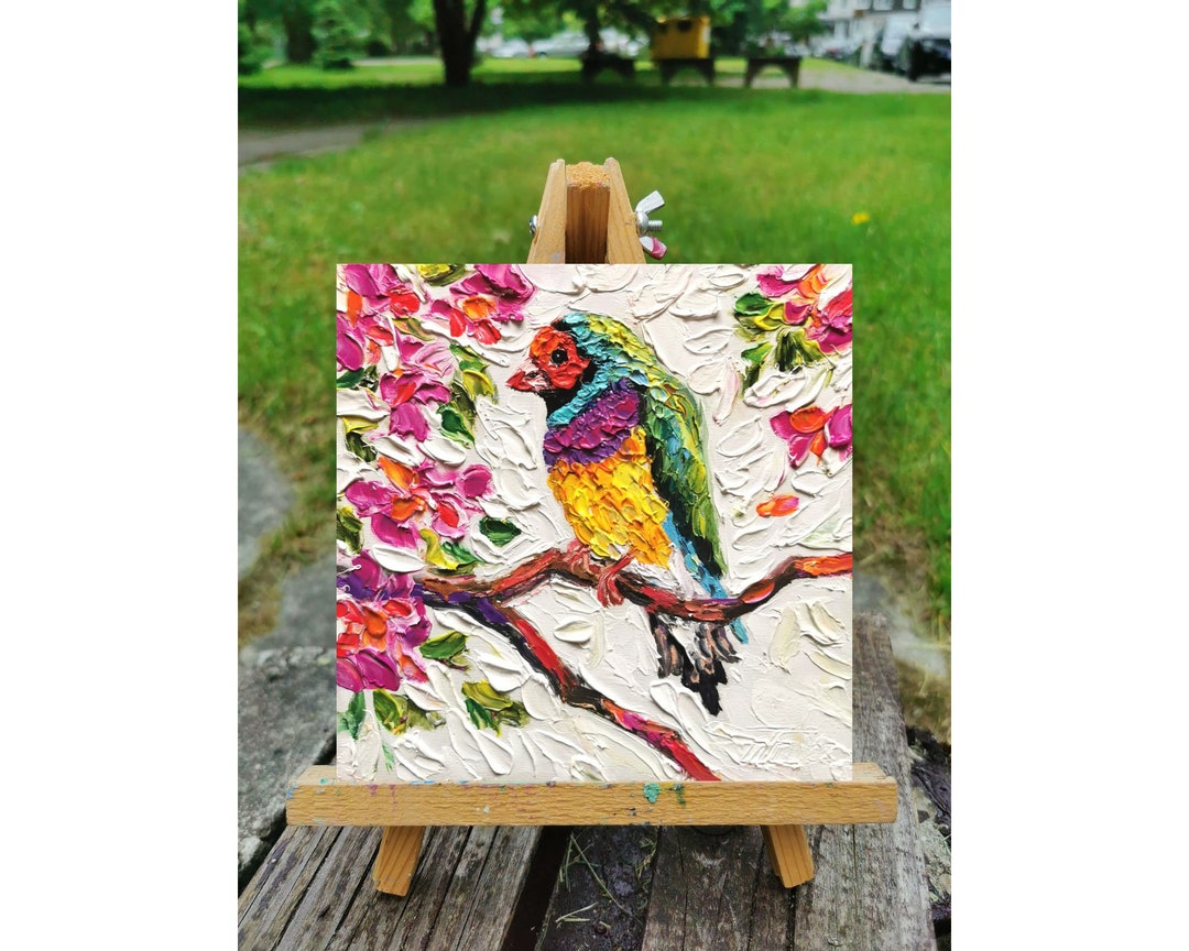 Gouldian Finches Bird Painting Lady Goulds Amadine Original Art ...