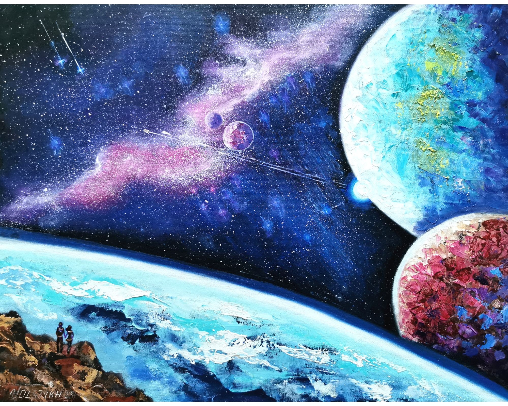 Galaxy Space And Stars Paintings