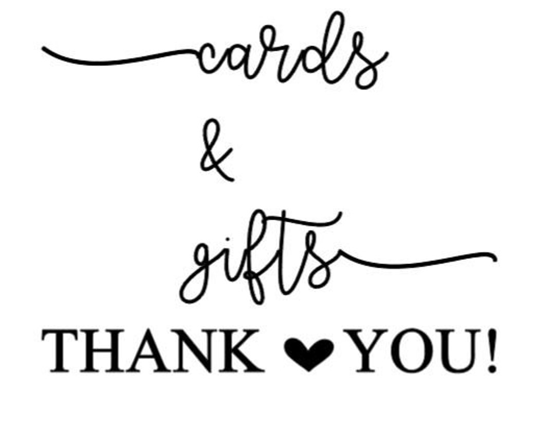 Cards & Gifts SVG - Wedding Sign - Thank You Gift Sign - JPEG - Etsy