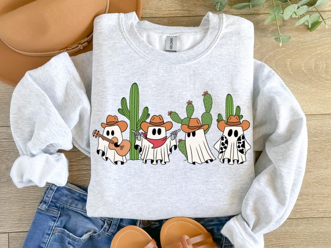 Cowboy Retro Ghosts Transparent PNG Designs Instant Download Cute ...