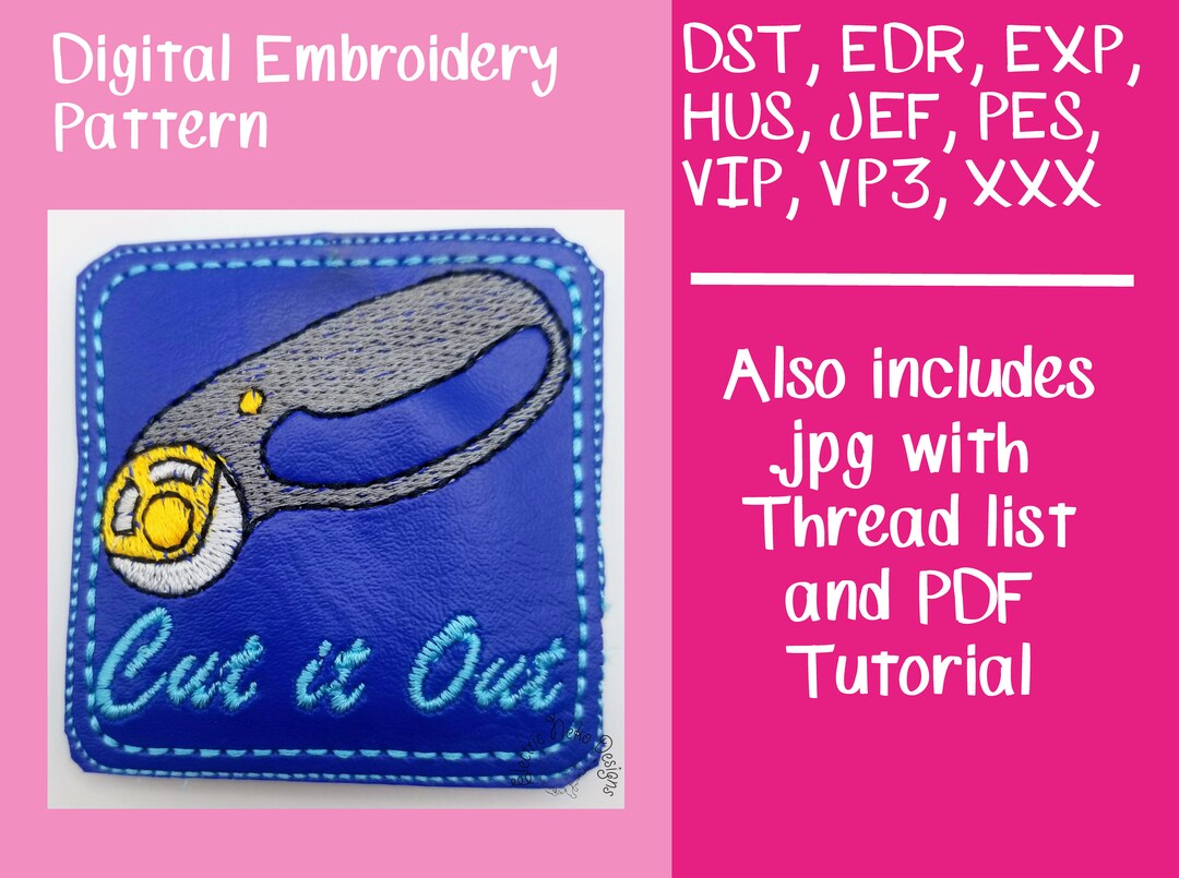 Rotary Cutter Cut It Out ITH Pattern Weight Digital Embroidery Design ...