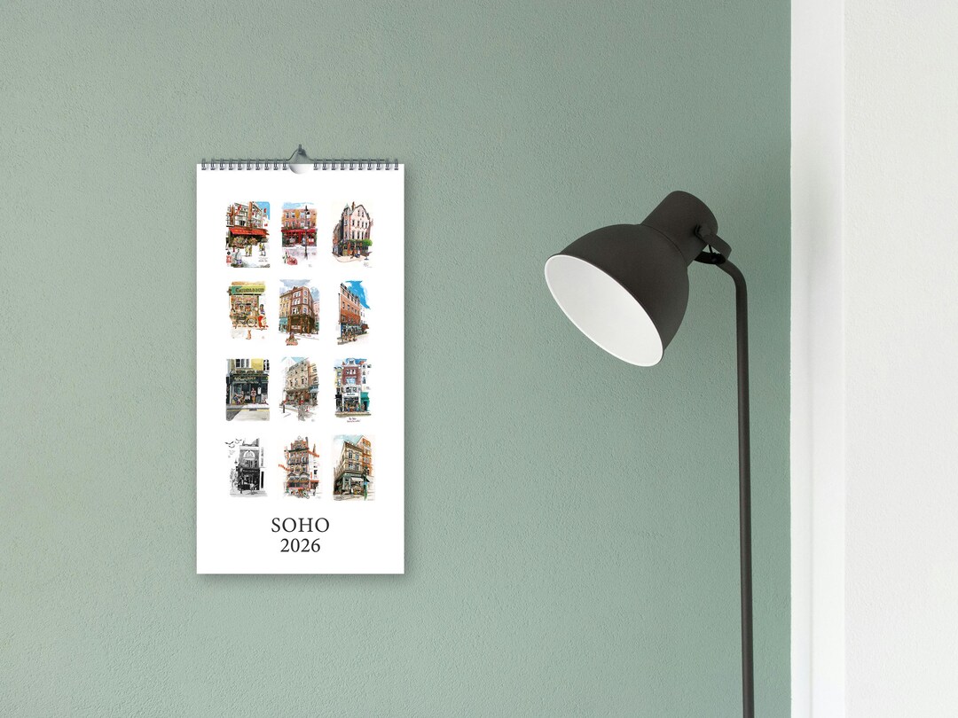 Soho London 2026 Calendar, Wall Calendar, Illustrated Wall Calendar ...
