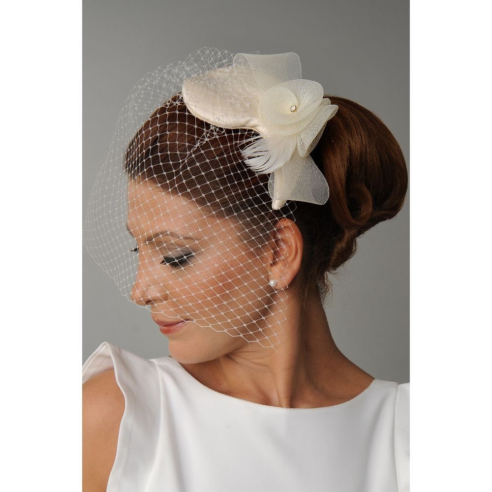 Crinoline Flower, Handmade Fascinator, Bridal Hat, Wedding Hat, Pillbox ...