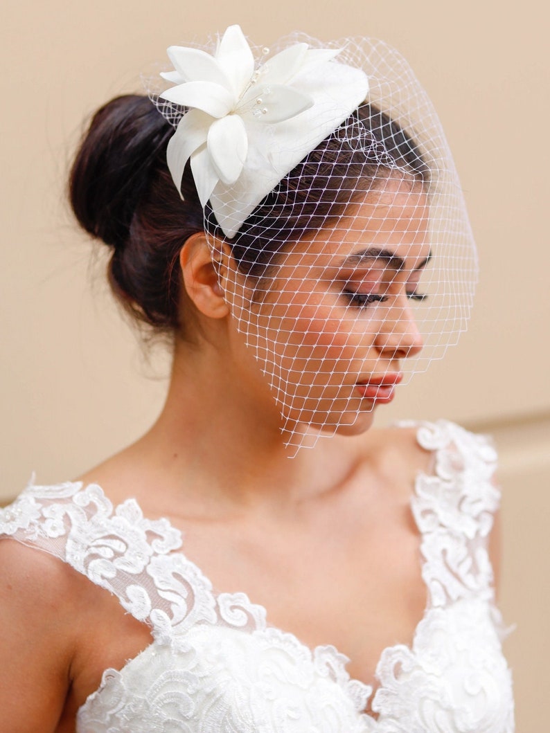 Innocency of Lily Handmade, Pill Box Bridal Fascinator, Wedding Hat ...