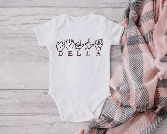 Custom ASL Baby Onesie® Baby Sign Language Hearing - Etsy