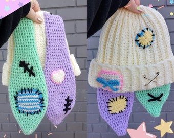 Crochet Kawaii Scene Queen Emo Bunny Ear Beanie - Etsy