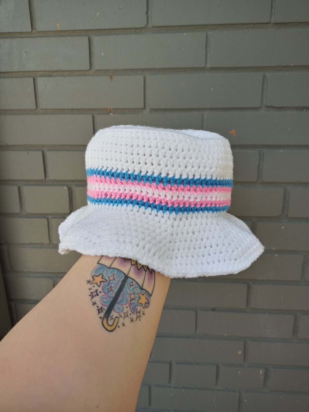 Crochet Transgender Pride Flag Bucket Hat LGBTQ - Etsy