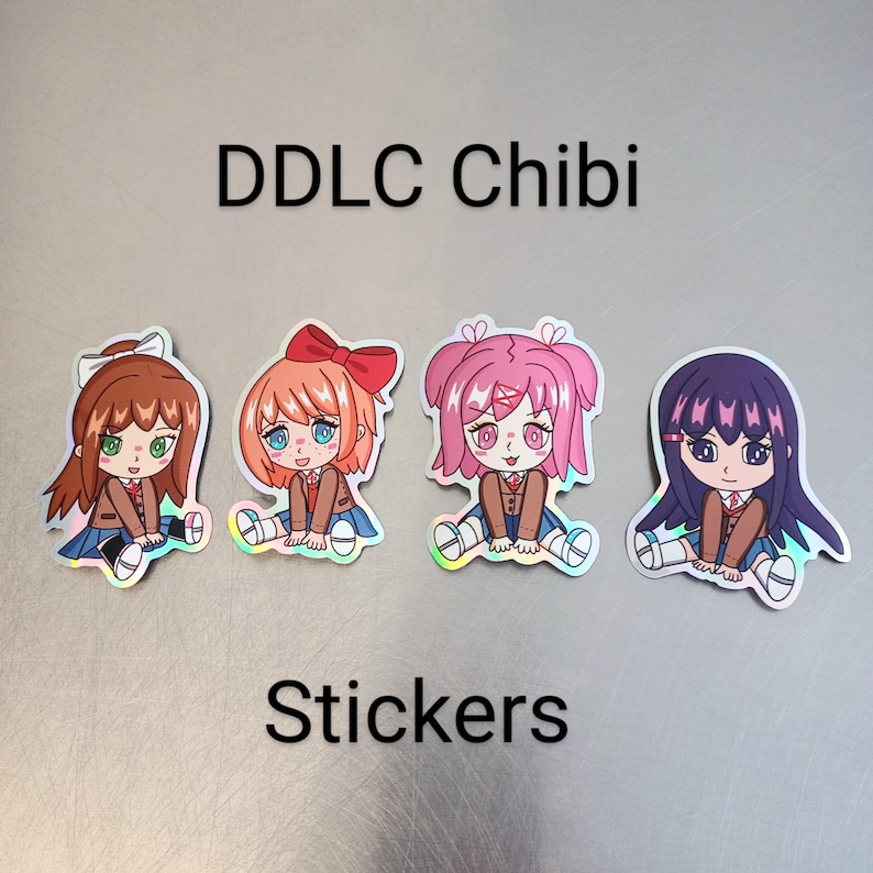 Doki Doki Literature Club DDLC Chibi Holographic Stickers - Etsy