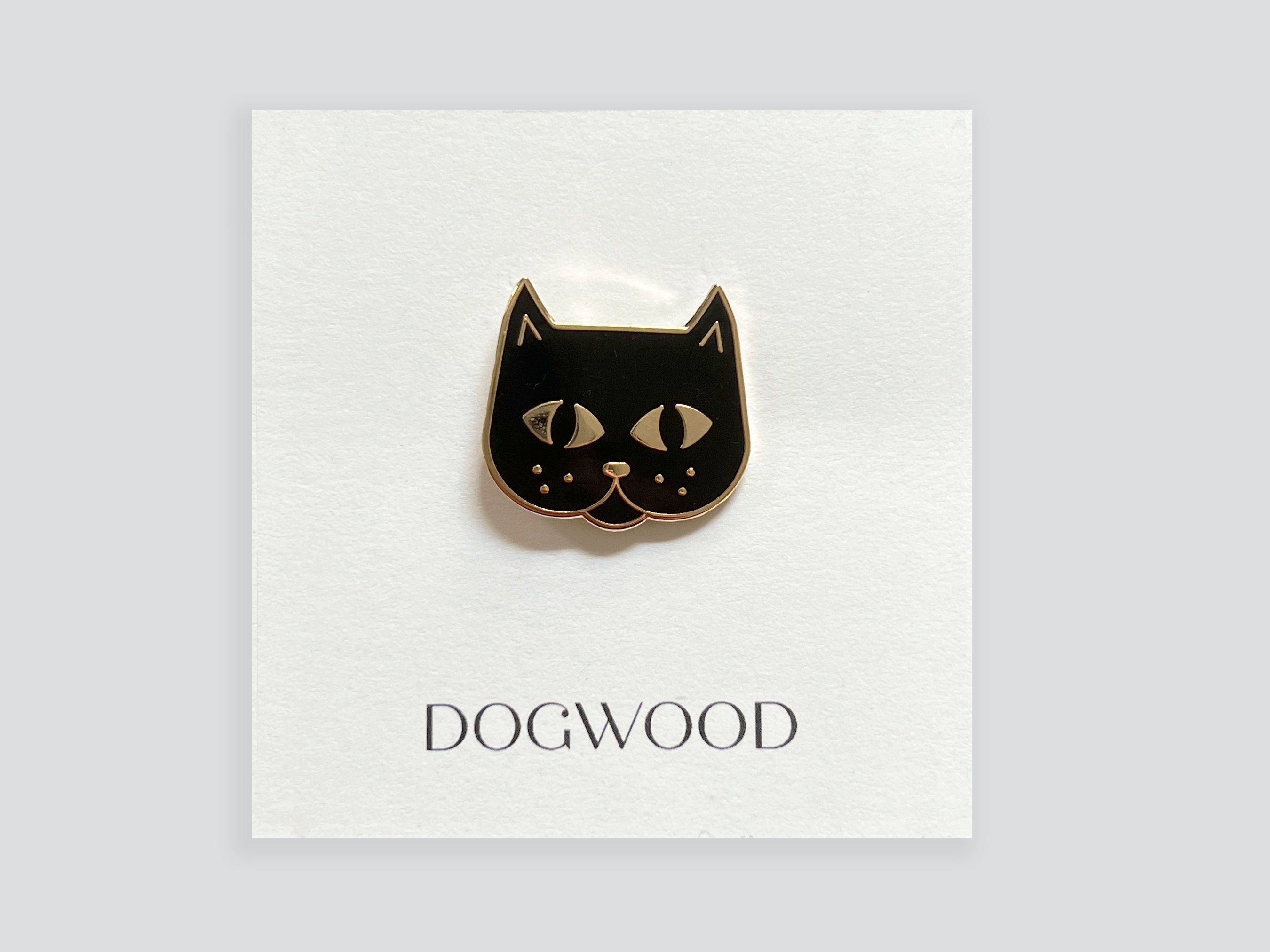Cat Pin | Hard Enamel Gold and Black Label Pin Brooch of Cat - Etsy